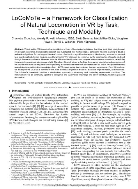 Pdf Locomote A Framework For Classification Of Natural Locomotion