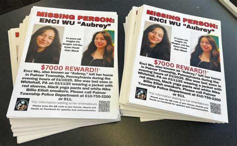 Search Intensifies For Missing Easton Teen Enci Wu Last Seen In Nj Feared Sex Trafficked