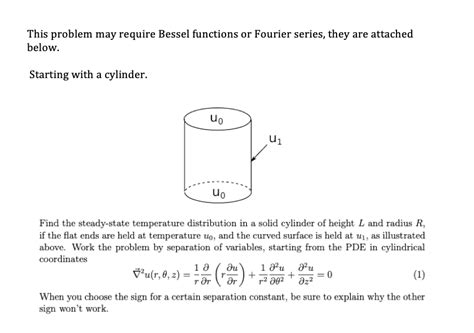Solved This Problem May Require Bessel Functions Or Fourier