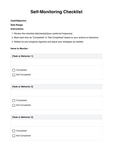 Progress Monitoring Checklist 18 Years And Example Free Pdf Download