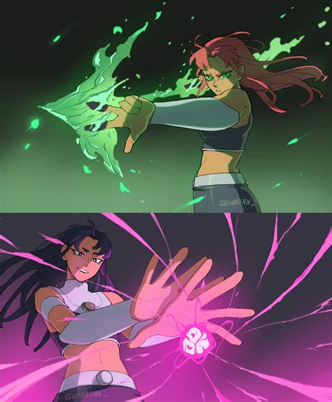 Starfire And Blackfire Jujutsu Kaisen And 2 More Drawn By Genniax
