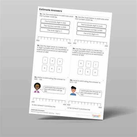 year 4 estimate answers reasoning and problem solving 2 resource