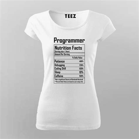 Programmernutritionalvaluesfunnynutritionfactswomenroundneckt Shirt2