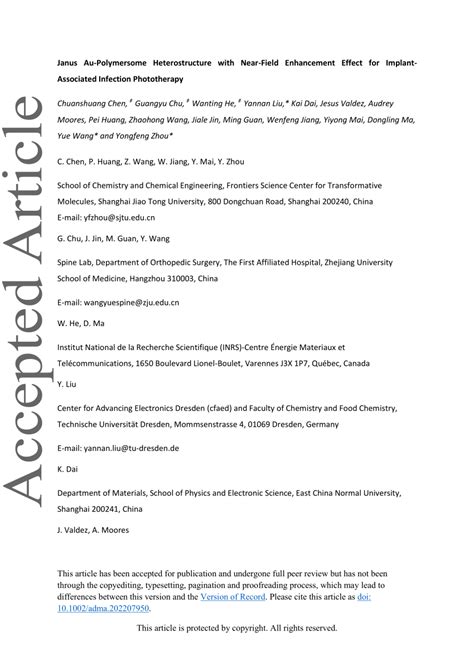 Pdf A Janus Aupolymersome Heterostructure With Near‐field