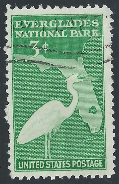 Us 952 3c Great White Heron And Map Of Florida United States General