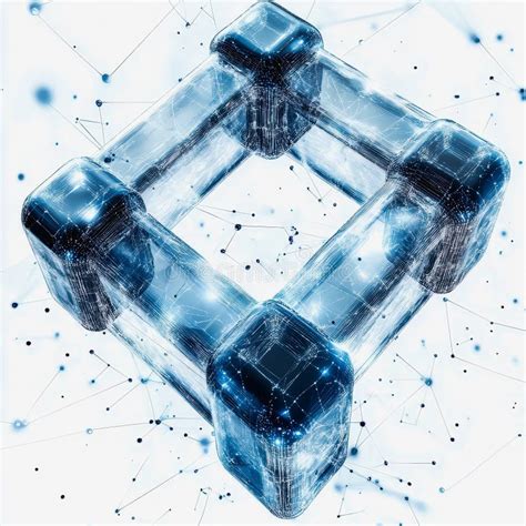 Blockchain Structure Abstract Design Blue White Background Technology