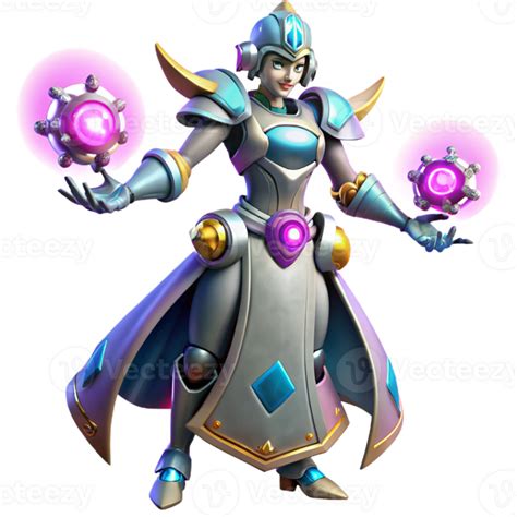 Serene Modern Female Robot Mage 3d Illustration Premium 56671203 Png