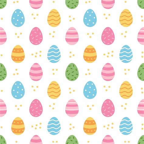 Premium Vector Vector Seamless Easter Pattern Cute Background With Easter Eggs