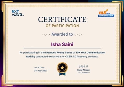 isha saini on linkedin nxtwave ccbp participationcertificate