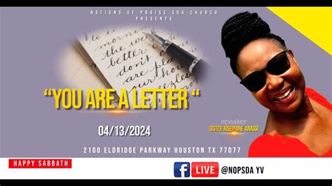 Live You Are A Letter Josephine Anassi April 13rd 2024 Youtube