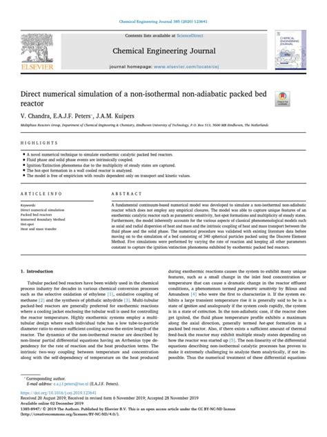 Direct Numerical Simulation Of A Non Isothermal No Pdf Pdf Chemical Reactor Heat Transfer