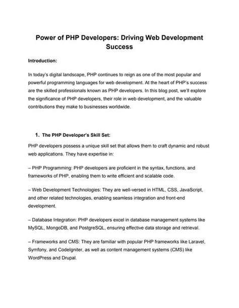Power Of Php Developersblog Contentbacklinkingdocx