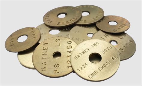 Brass Disk Survey Washers 1 12 Straight Text Bag Of 100