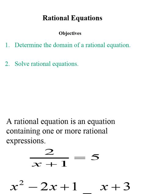 Rational Equations Pdf Equations Mathematical Concepts