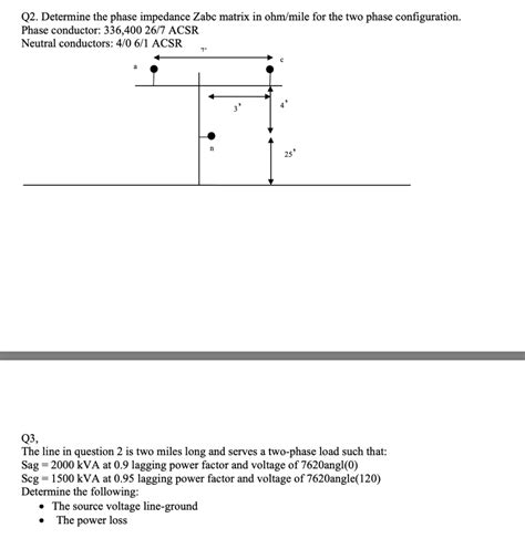 Solved Q2 Determine The Phase Impedance Zabc Matrix In