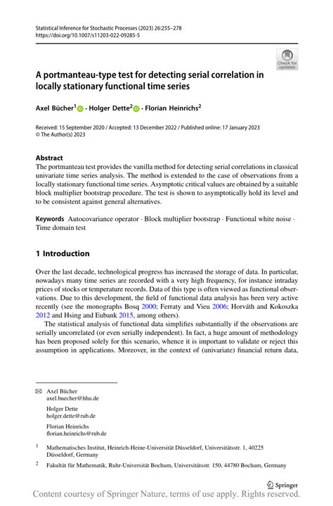 PDF A Portmanteau Type Test For Detecting Serial Correlation In