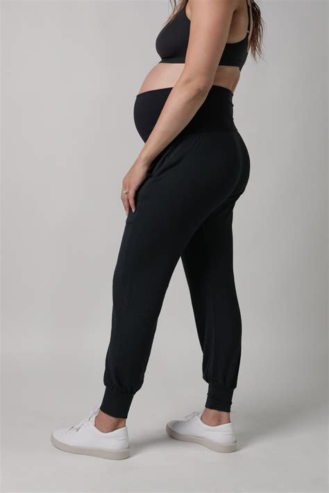 Ruby Modal Spandex Maternity Loungewear Jogger Black Raskana