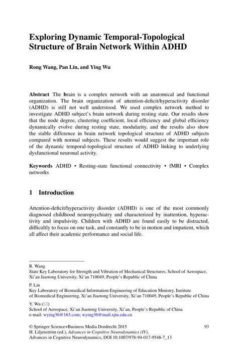 Pdf Exploring Dynamic Temporal Topological Structure Of Brain Network Within Adhd