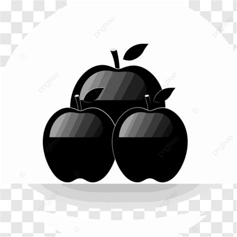 흰색 바탕에 검정 사과 아이콘 벡터 흰색 배경에 사과의 단순한 검은색 아이콘 그림자 없음 작은 프레임 중앙 Png