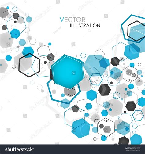 Abstract Geometric Blue Hexagon Background Vector Stock Vector Royalty Free 337893770