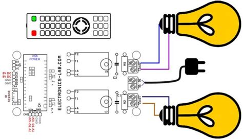 arduino nano switching on off appliances using infra red remote two