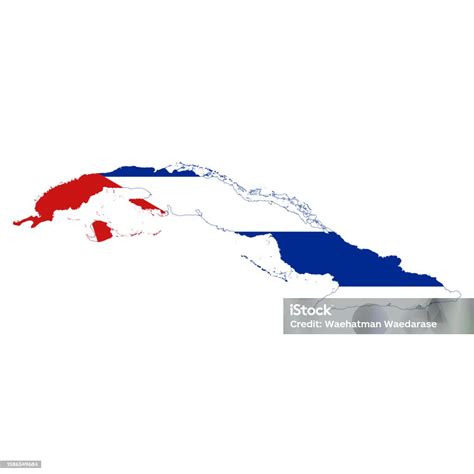 Cuba Map Flag Vector Design Isolated On White Background Stock