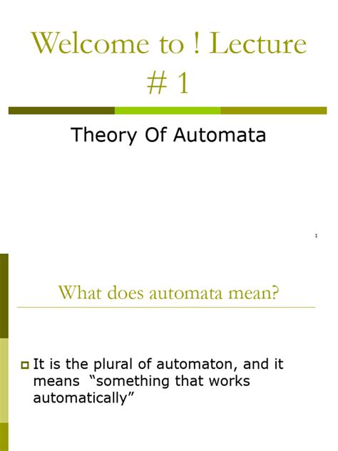 Lesson 1 Pdf Automata Theory String Computer Science
