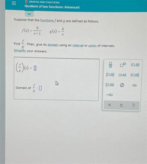 Solved Iii Ographs And Functions Quotient Of Two Functions