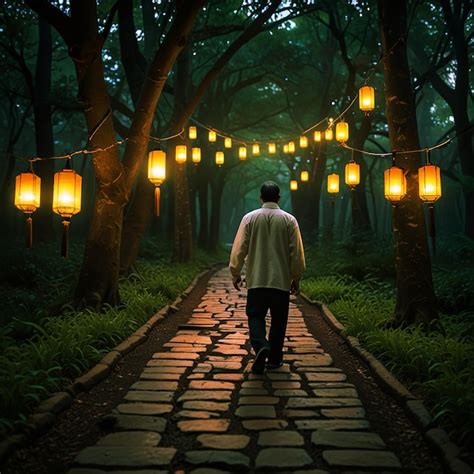 Transformative PathPrompt Generate A Vivid Image Of A Person Walking Premium AI Generated Image