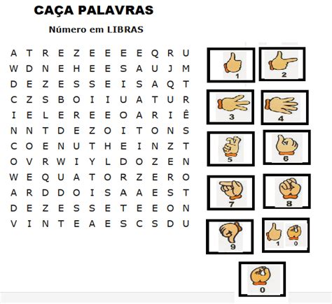 Libras Ensino E Atividades De Letramento Ca A Palavras N Meros Em Libras