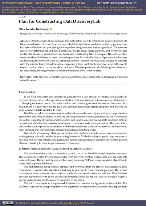 Pdf Plan For Constructing Datadiscoverylab