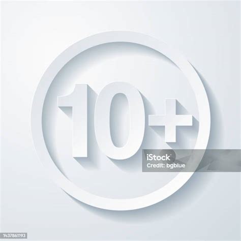 10 10 더하기 기호 연령 제한 빈 배경에 종이 자르기 효과가 있는 아이콘 10에 대한 스톡 벡터 아트 및 기타 이미지 10 3차원 형태 개념 Istock