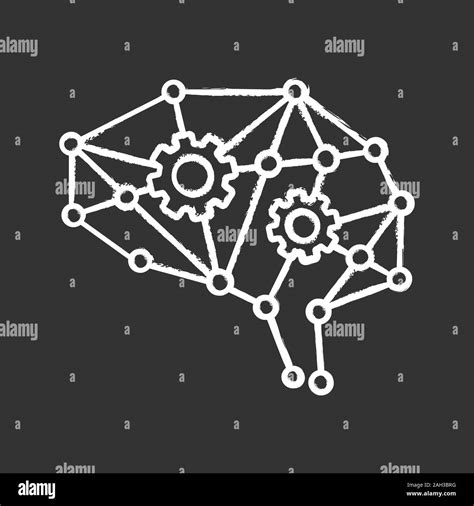 Deep Learning Ai Chalk Icon Neurotechnology Neural Network With