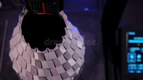 3d Printer Working Fused Deposition Modeling From Grey Plastic Close Up Shot Footage Top