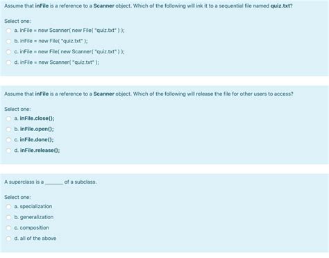 Solved Assume That Infile Is A Reference To A Scanner