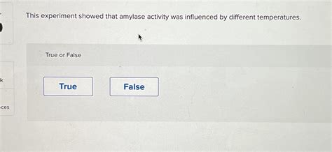 Solved This Experiment Showed That Amylase Activity Was