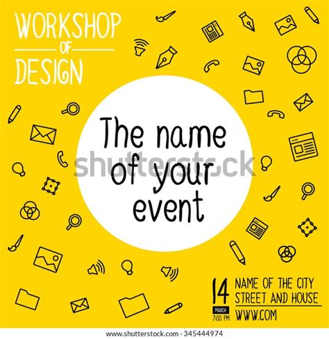 Banner Hackathon Workshop Square Banner Invitation Stock Vector