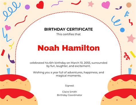 Downloadable Happy Birthday Certificate 35 Happy Birthday Cards Free