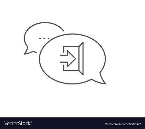 Exit Line Icon Open Door Sign Royalty Free Vector Image