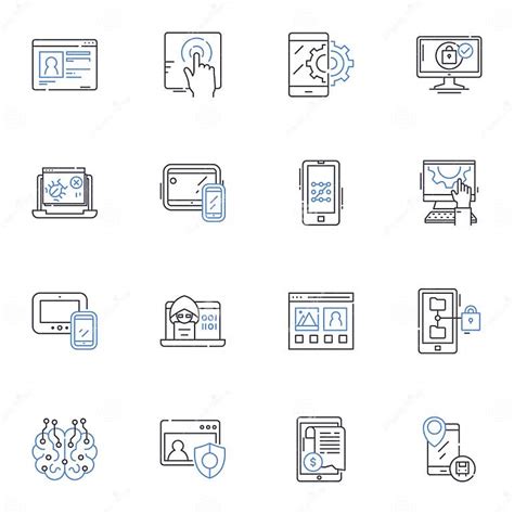 Cloud Line Icons Collection Virtualization Scalability Security Flexibility Efficiency