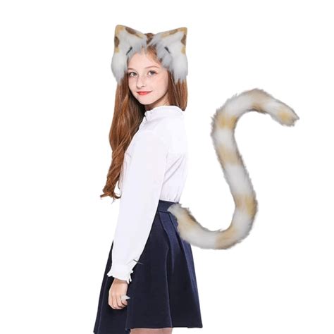Cat Tiger Costume Cat Ears Tail 82cm Fox Tail C2e9 Fyndiq