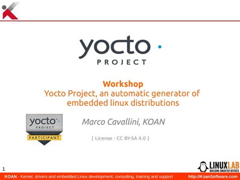 Marco Cavallini Linuxlab 2018 Workshop Yocto Project An Automatic Generator Of Embedded