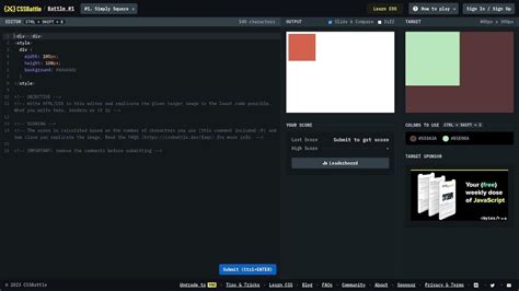 Battle 1 Pilot Battle Target 1 Simply Square Css Battle Cssbattledev Youtube