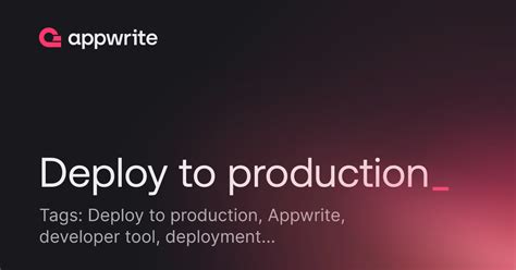 Deploy To Production Threads Appwrite