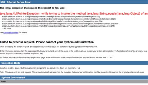2398381 Nullpointerexception When Opening Message Monitor Sap Knowledge Base Article