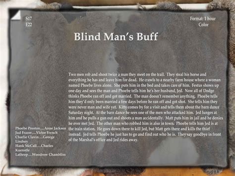 S17 E22 Gunsmoke Blind Mans Buff