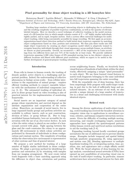 Pdf Pixel Personality For Dense Object Tracking In A 2d Honeybee Hive