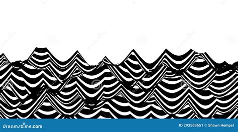 Abstract Modern Black Wave Lines Pattern Isolated On White Background