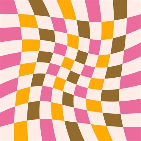Premium Vector Twisted Checkered Colorful Background Abstract Vector Pattern Retro Wavy