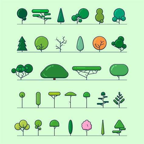 Premium Vector 30 Beautiful Trees Flat Design
